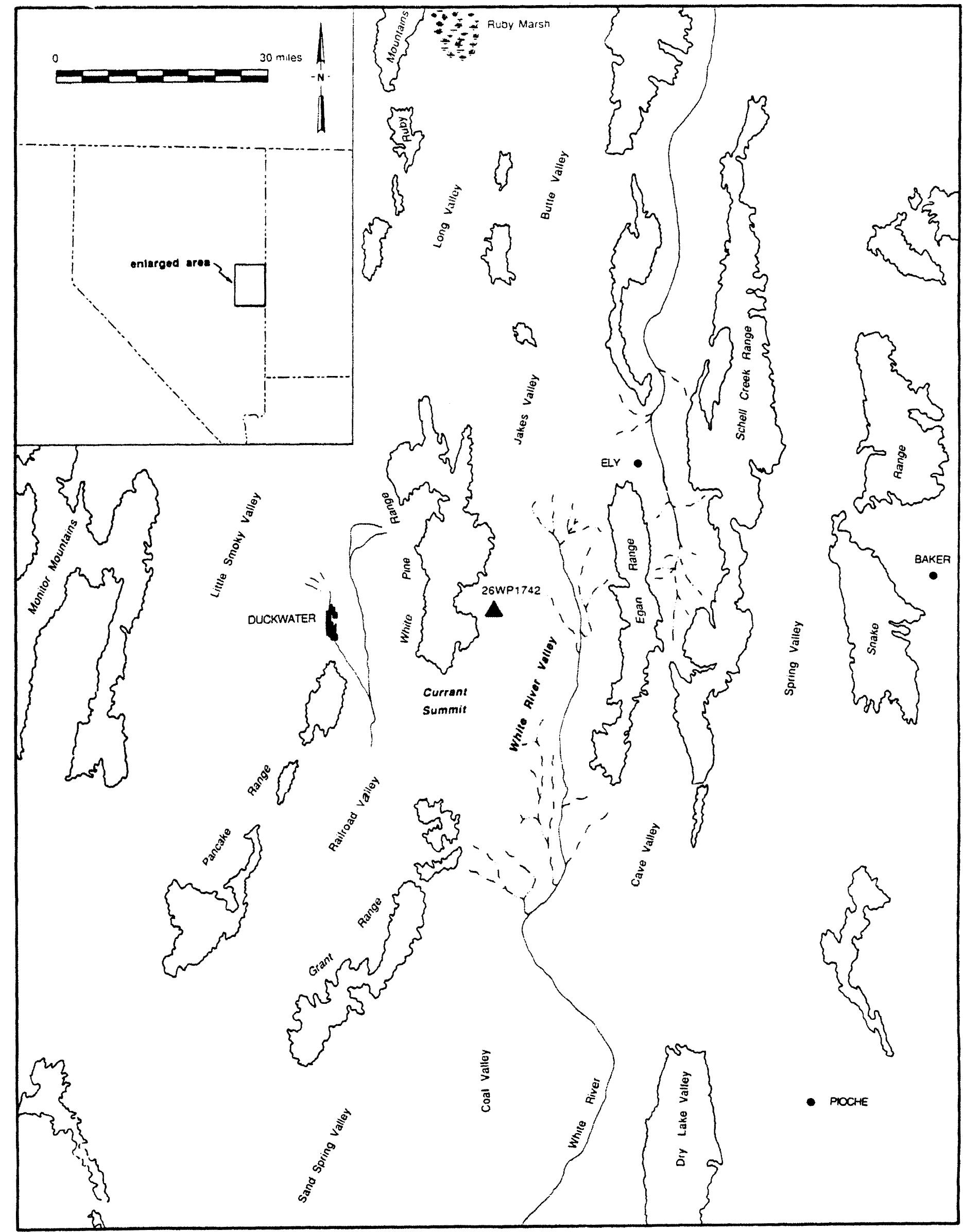 Map of eastern nevada locating the bustos site.
