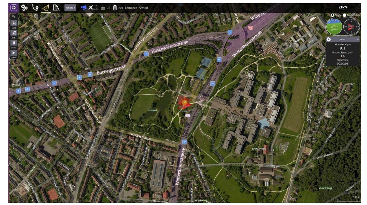 Qgroundcontrol with 4 uavs. table 3: ros components.