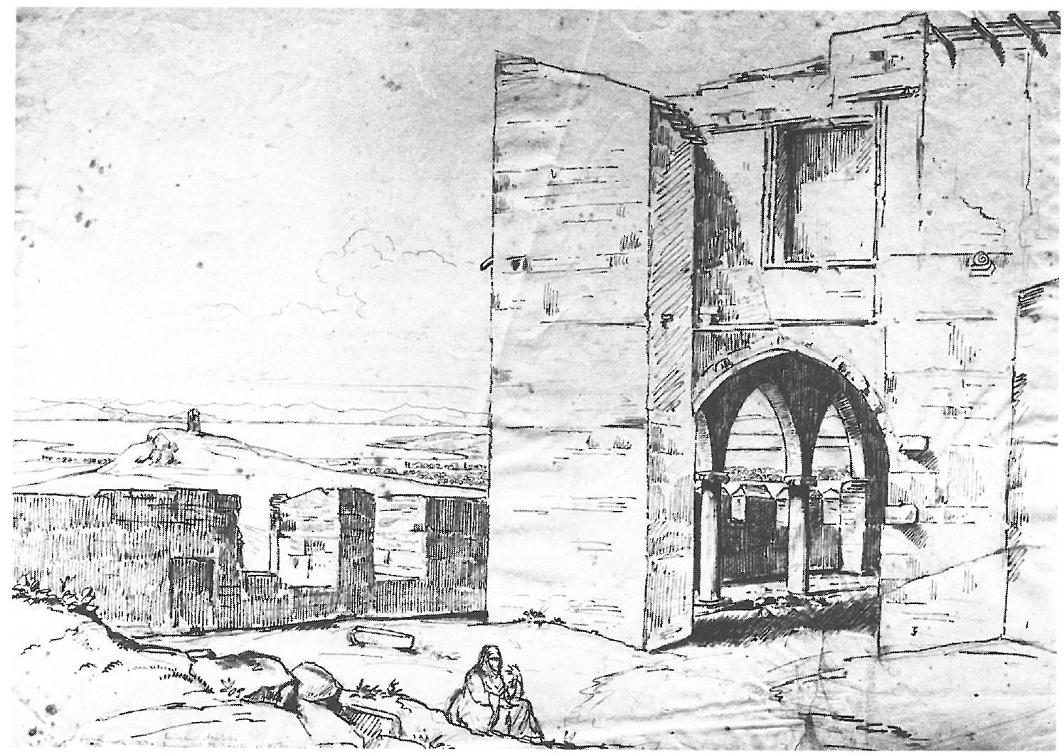 18. the eastern end of the arcade to the south of the