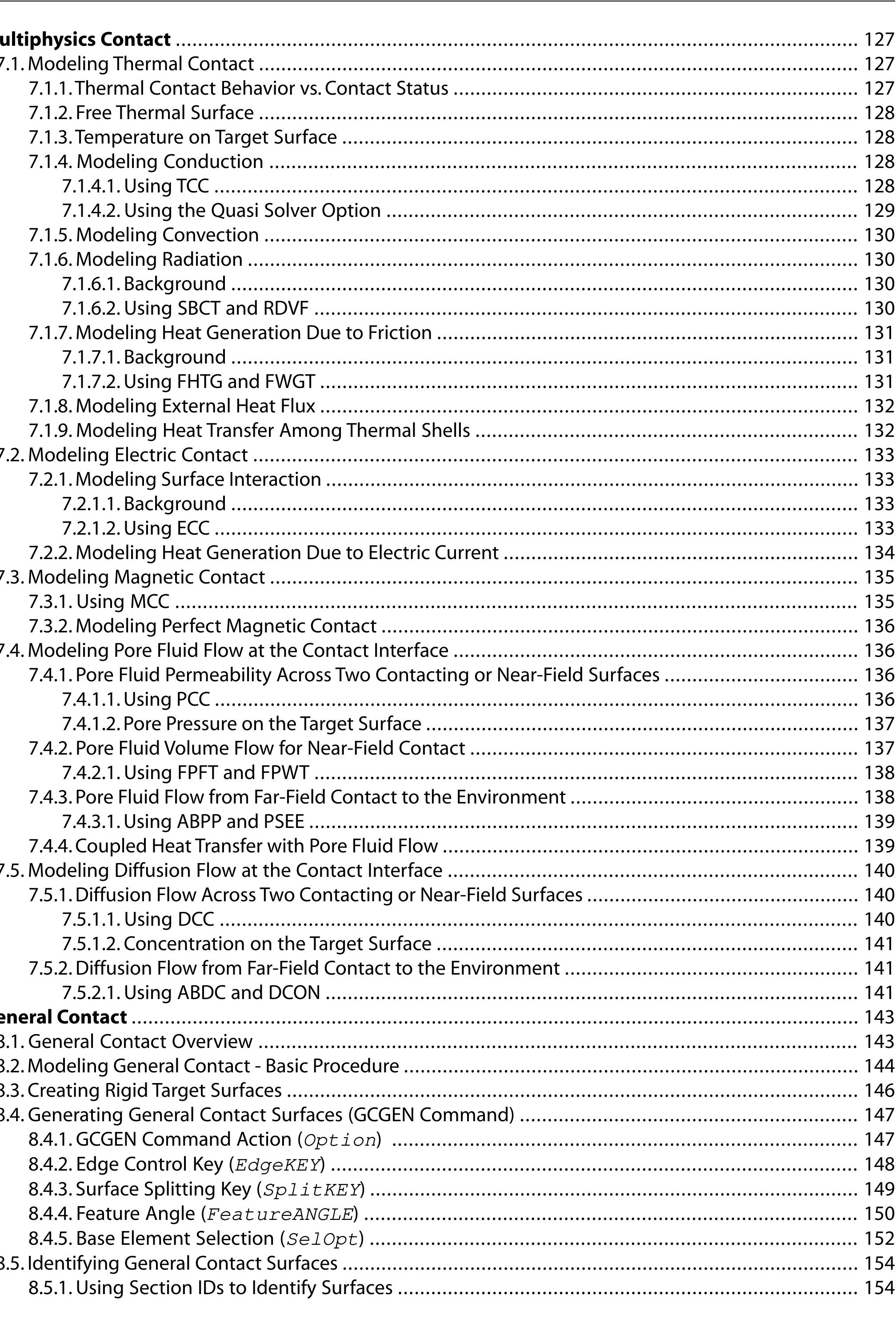 Table 4 - ANSYS Mechanical APDL Contact Technology Guide