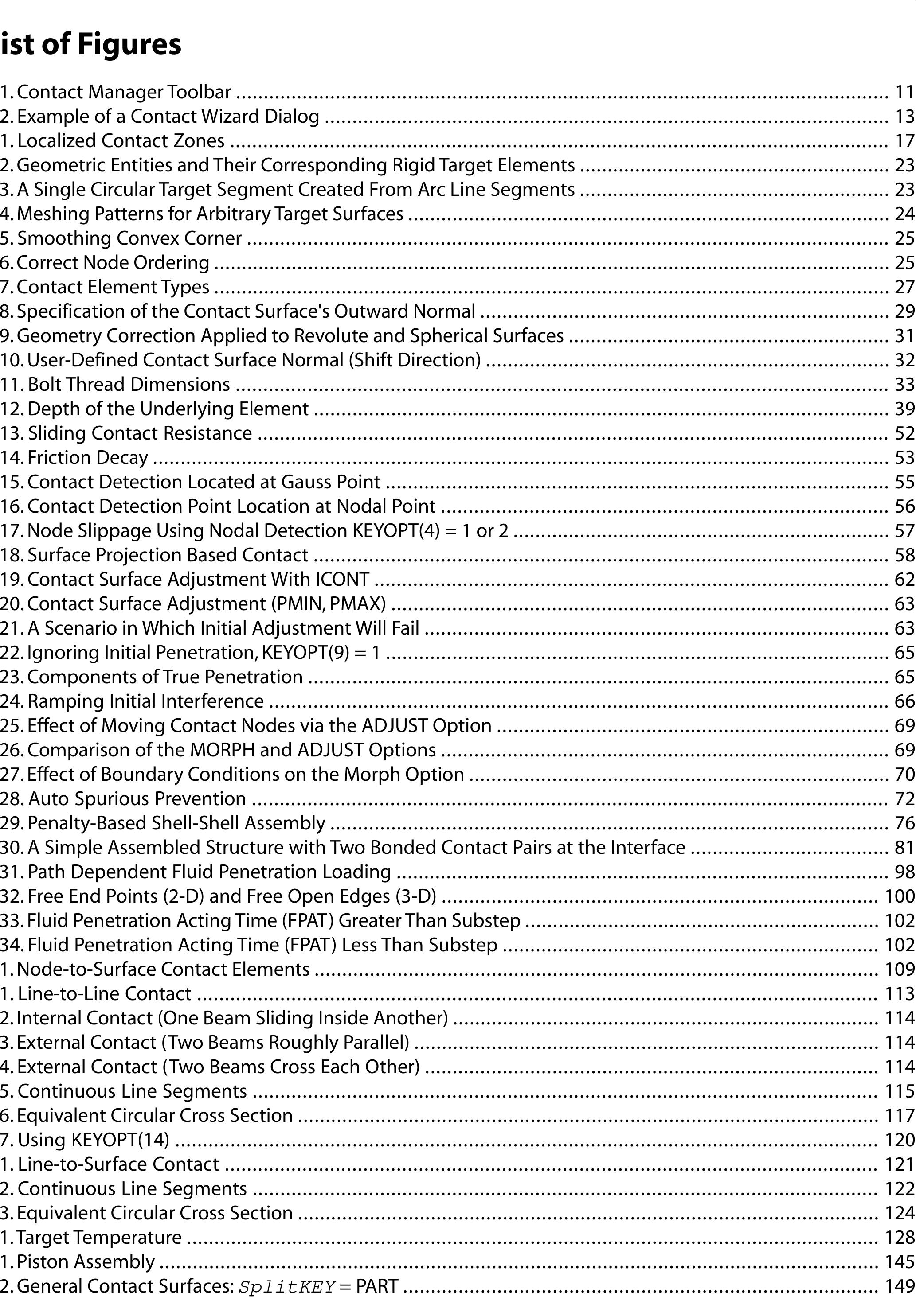 Table 6 - ANSYS Mechanical APDL Contact Technology Guide