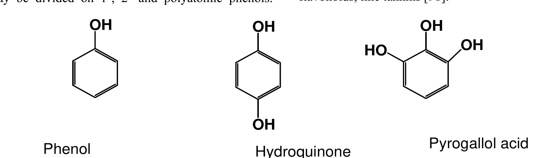 Examples of simple phenolics, c, (phenol, hydroquinone and