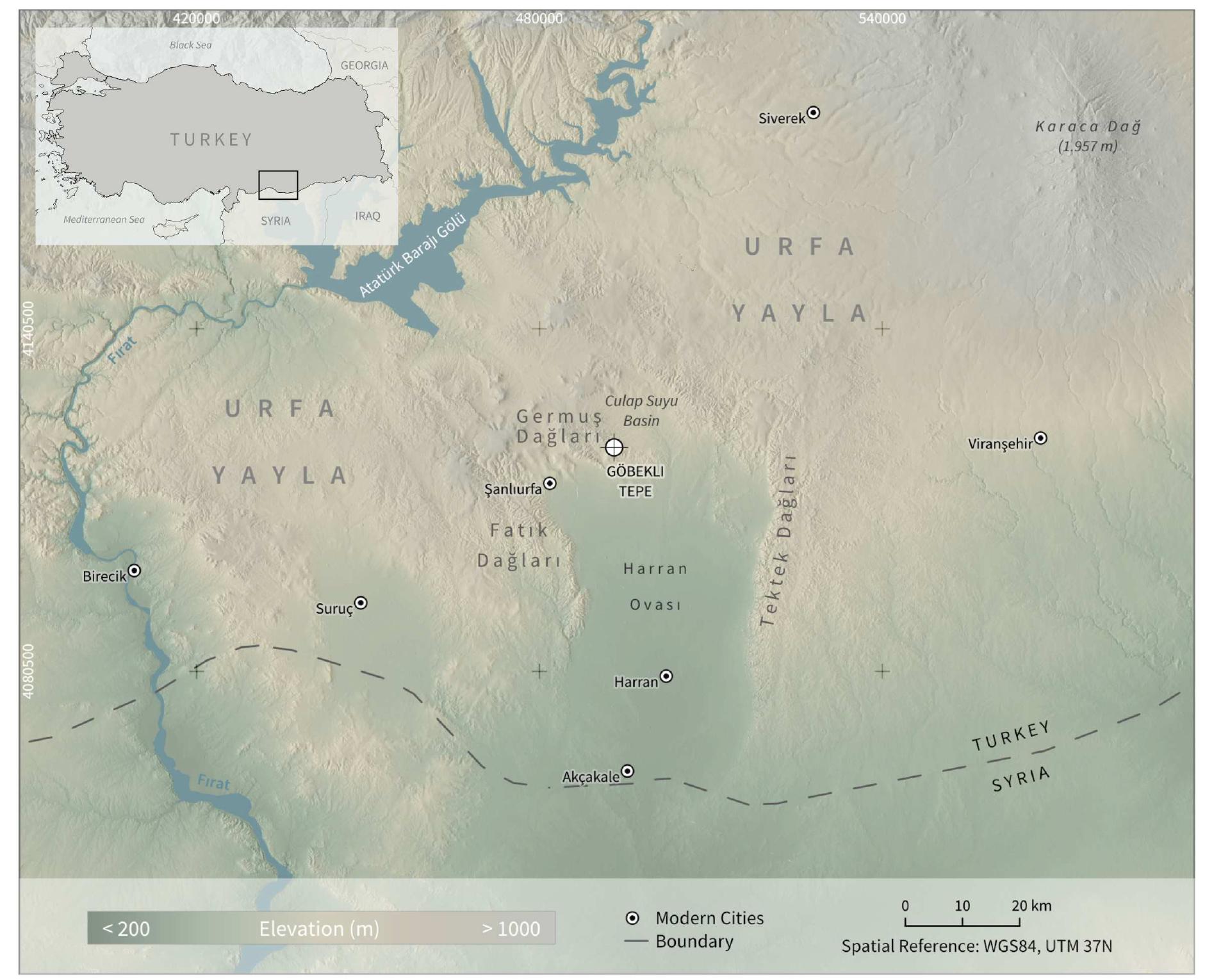 Overview map of the study area with main topographic