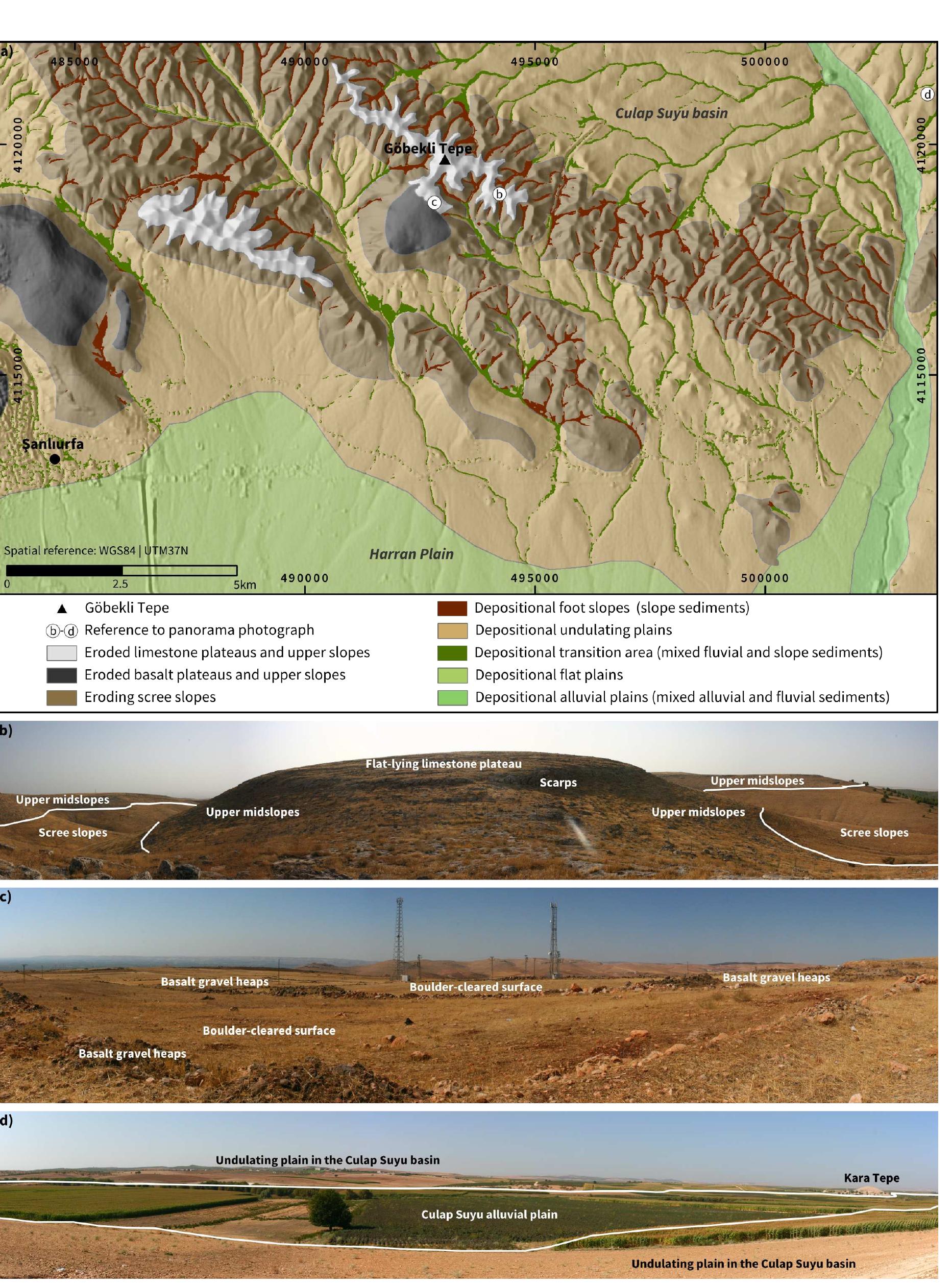 (a) geomorphological overview map of the wider surroundings