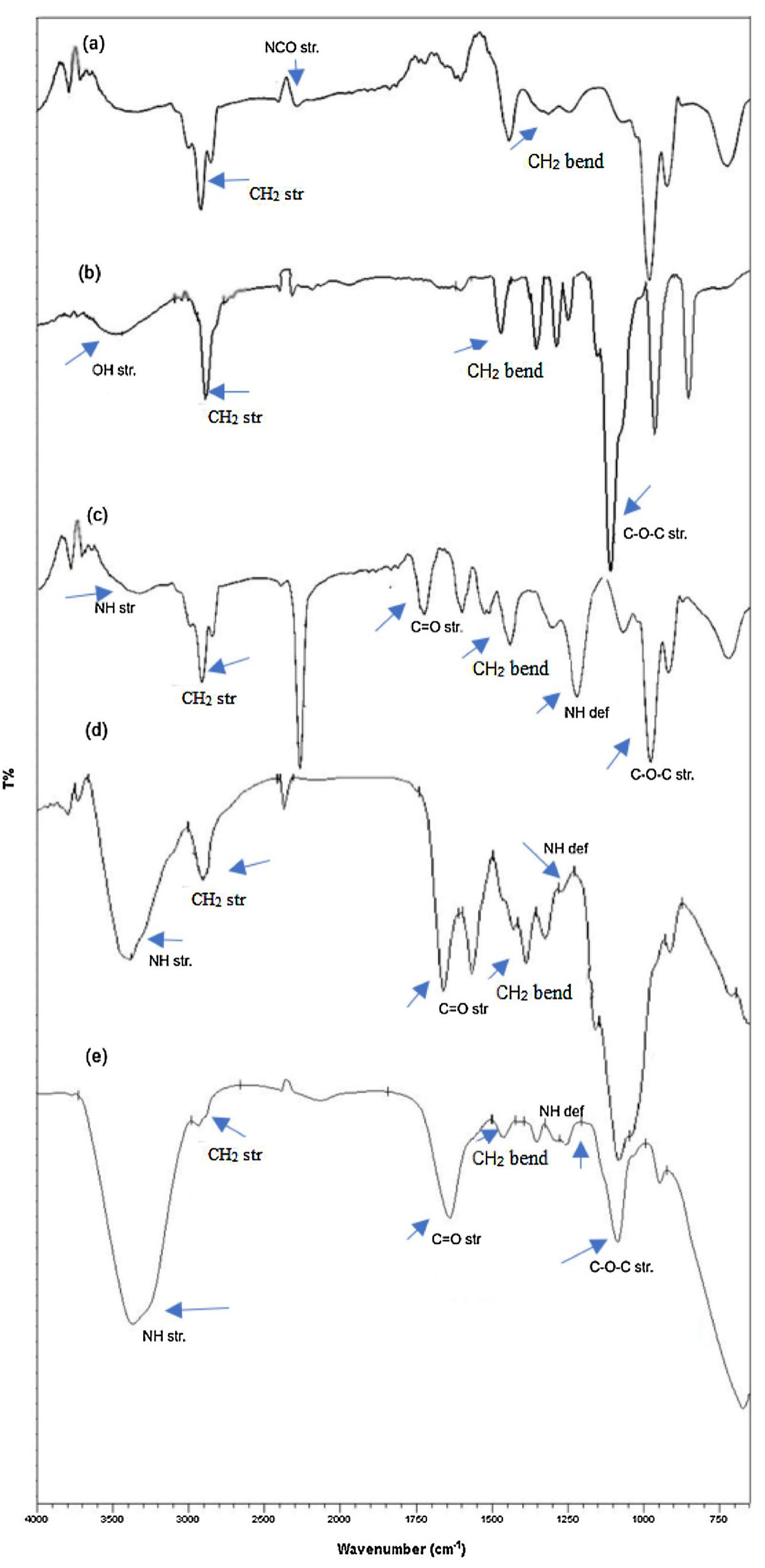 Ft-ir spectra of (a) hexamethylene diisocyanate (hdi); (b)