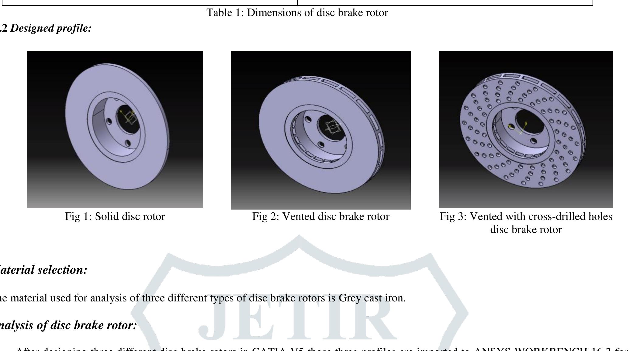 Figure 1 - DESIGN OF DISC BRAKE ROTOR USING STATIC