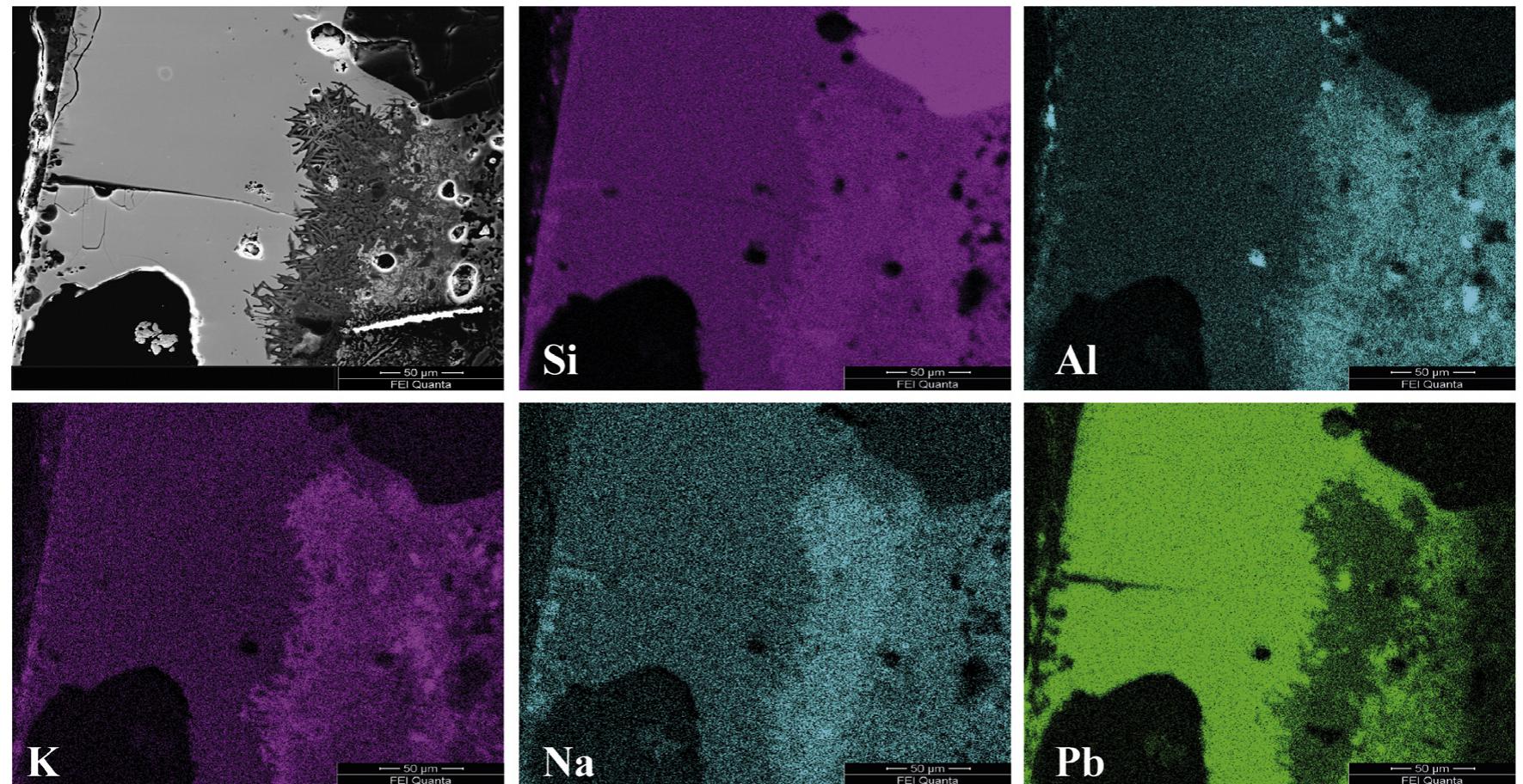 Bse images and x-ray maps of the reaction zone at the