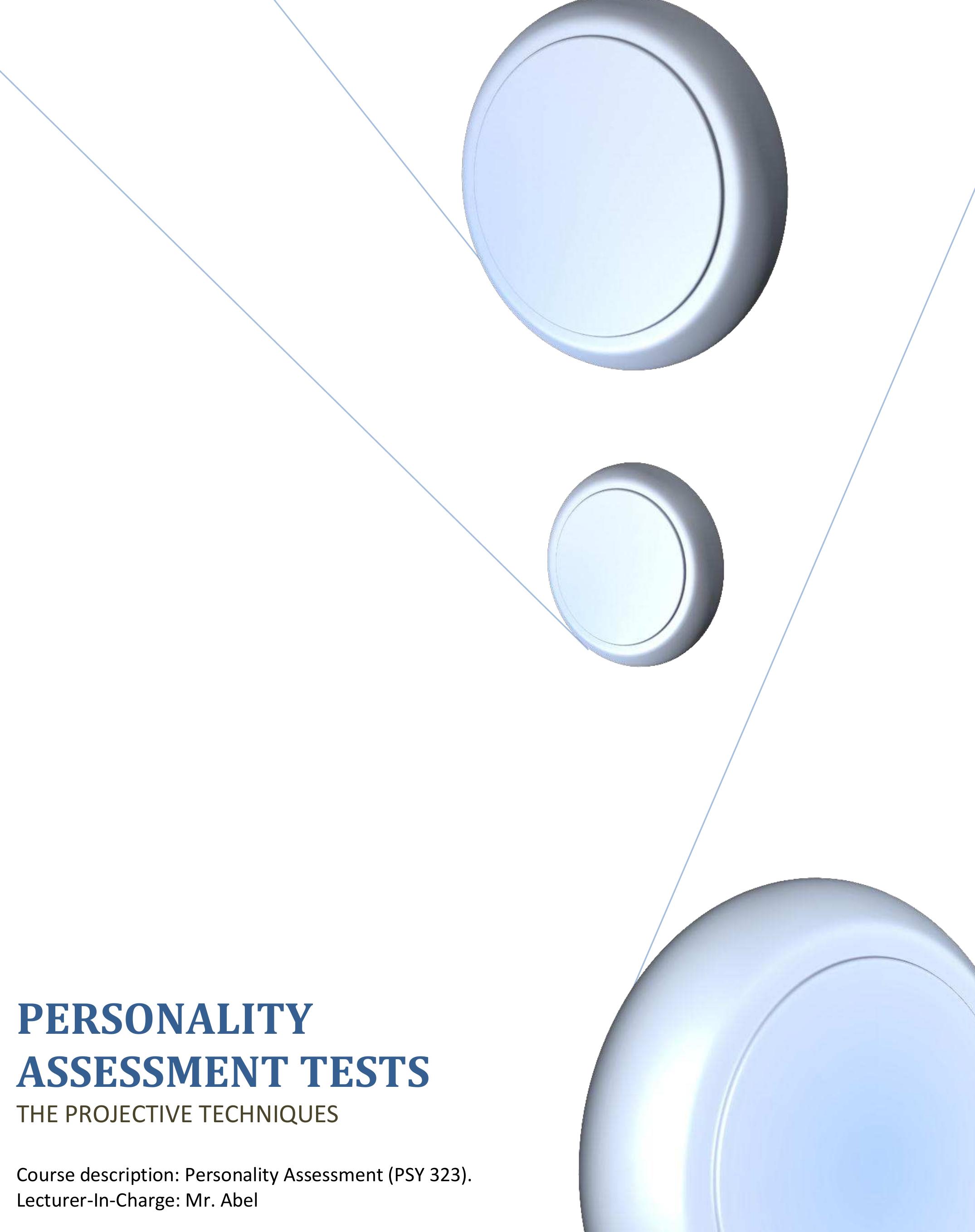 (PDF) (PDF) THE PROJECTIVE TECHNIQUES OF PERSONALITY ASSESSMENT