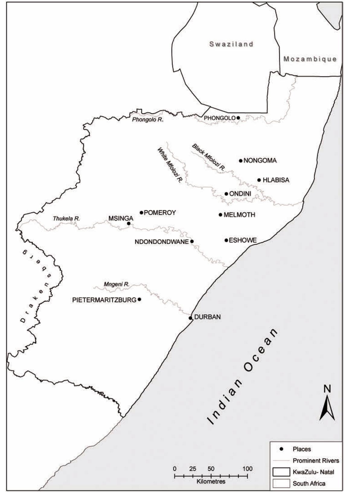 Map showing places mentioned in the text.