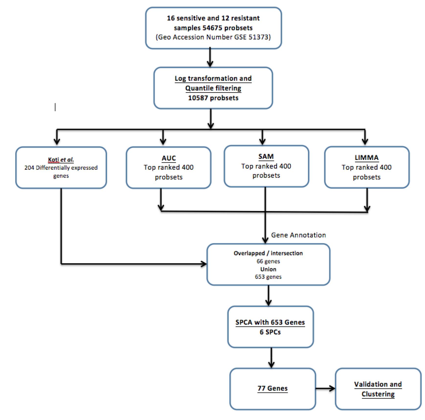 Flowchart schematic analysis plan to identify genes