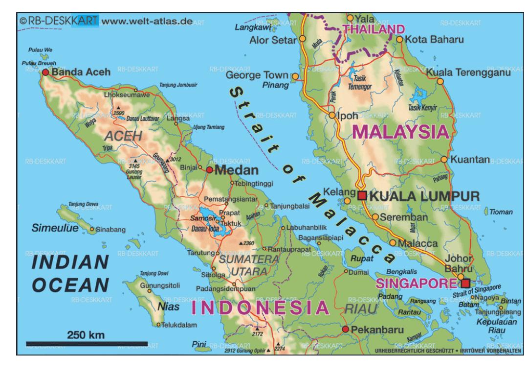 The map of strait of malacca’