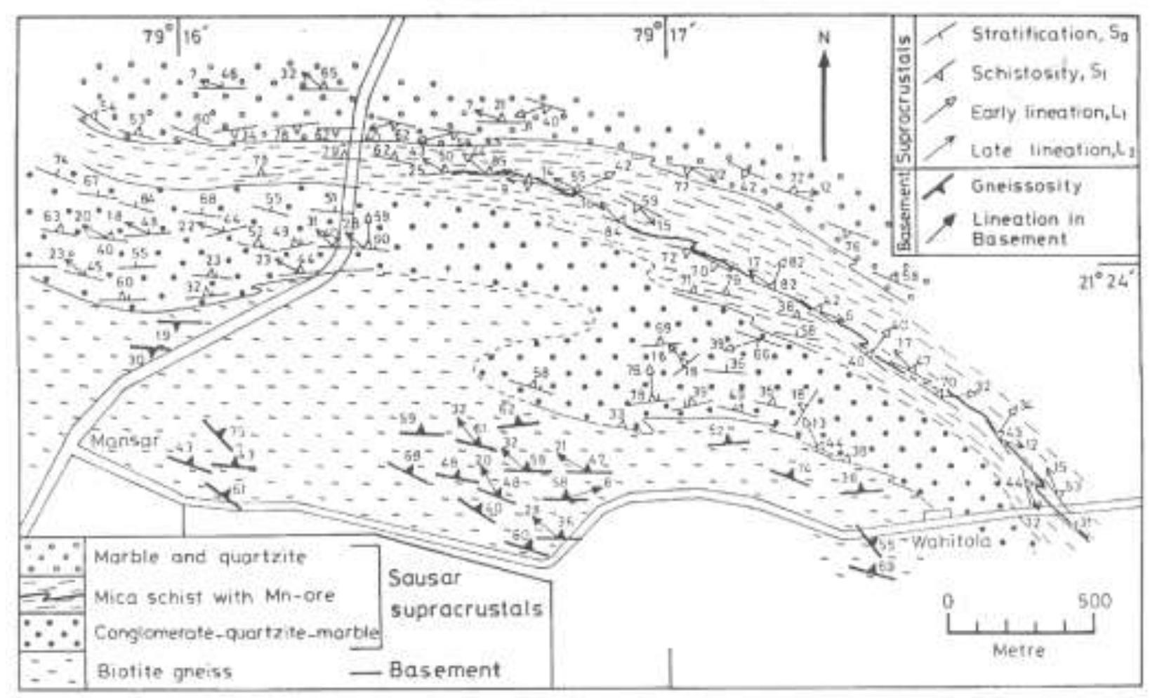 Structural map of the mansar area.