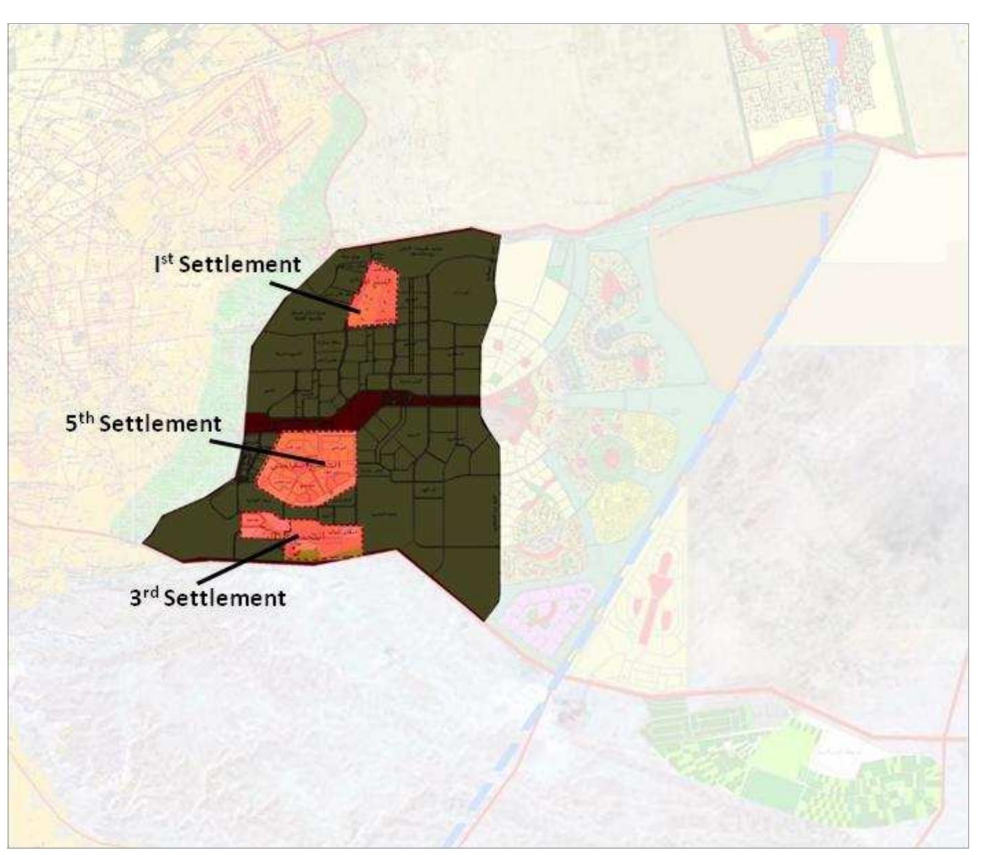 1°, 5" and 3" settlements included in new cairo master plan
