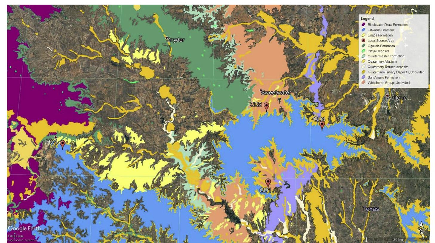 Callahan divide local scale map showing each of the areas