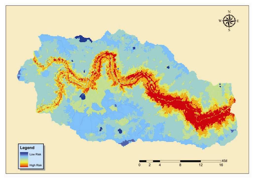 Flood risk map based on rating method. figure 11. flood risk