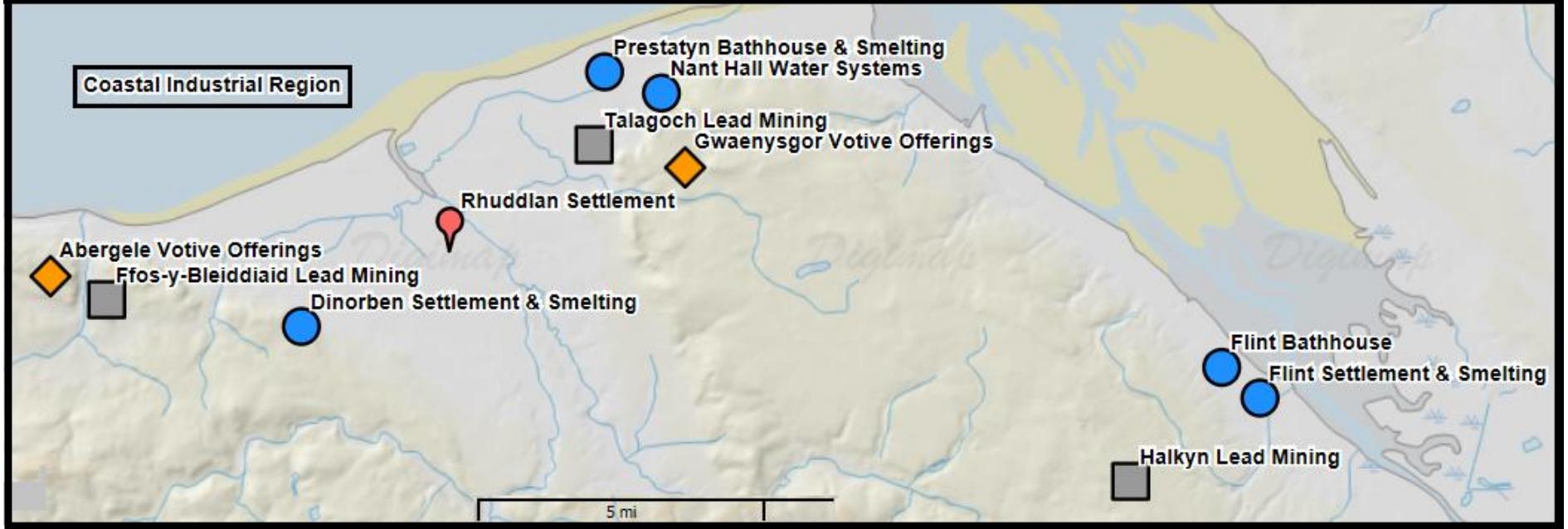 map of the coastal industrial region within the deceangli