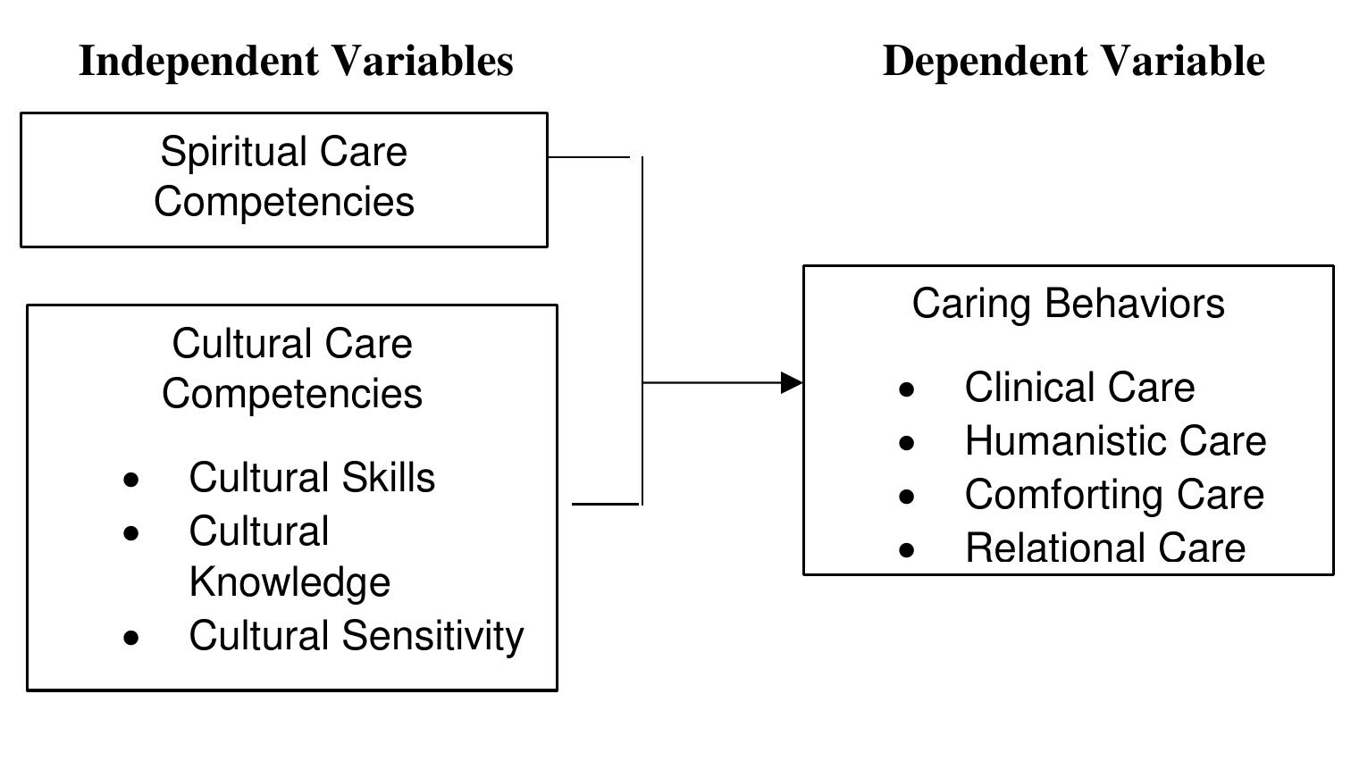 Figure 1 - Caring Behaviors, Spiritual, and Cultural