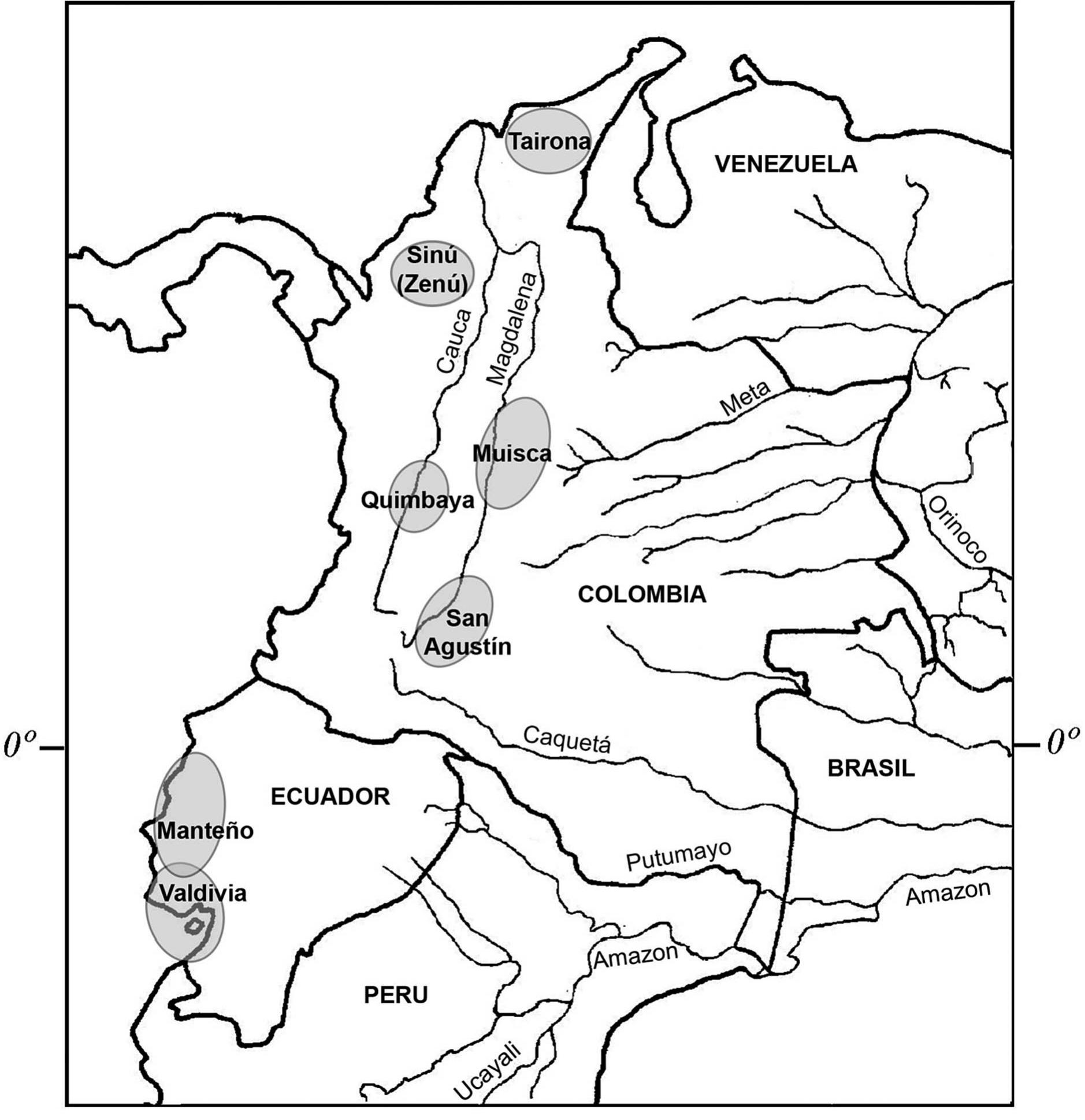 Map of the northern andes showing location of sites