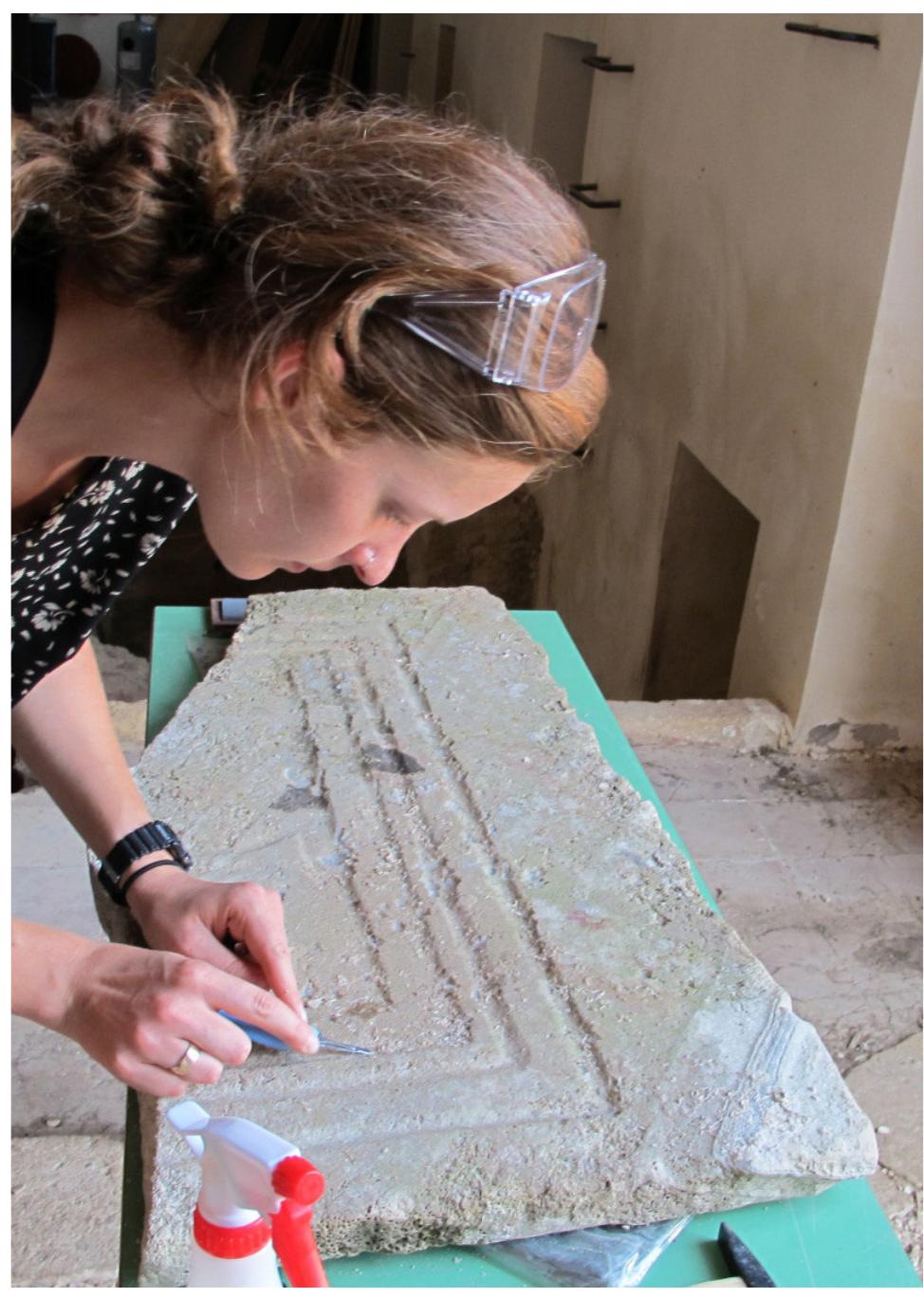 Panel fragment from the shipwreck cargo. this find was