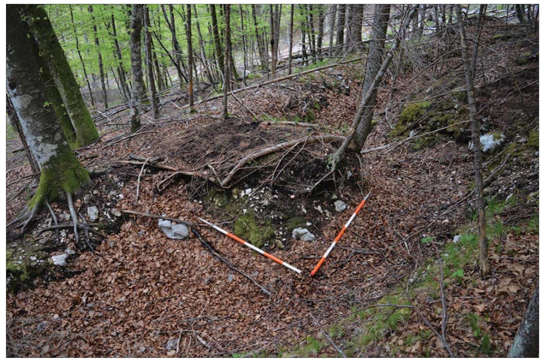 Trench with traverse in radovna valley (photo by: u. kosir,