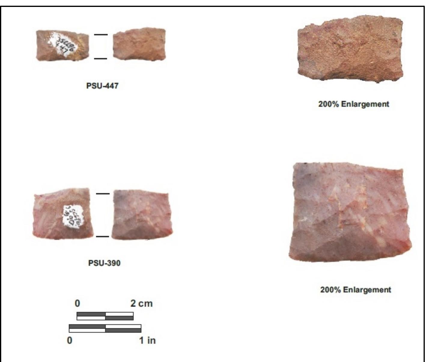 Windust-style projectile point fragraments recovered from