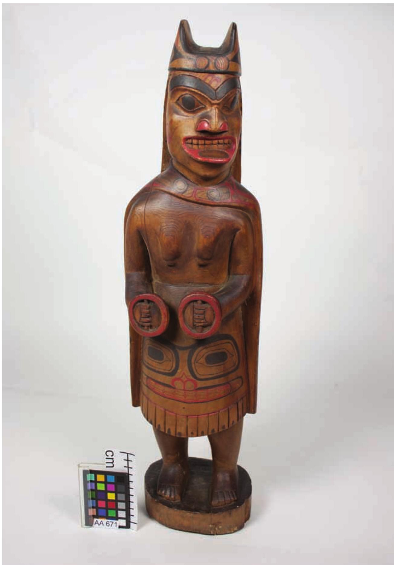 | haida female shaman figure, ancestral, ca. late 1800s.