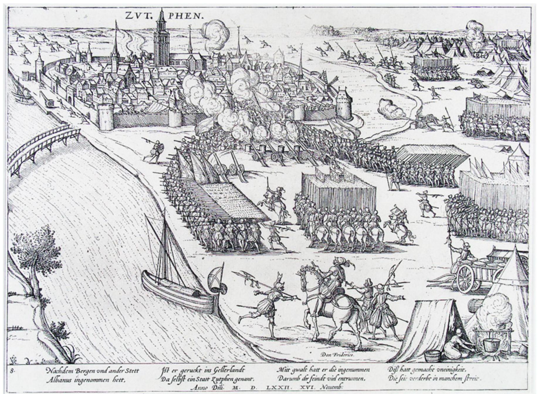 Pic. 1. frans hogenberg. capture of zutphen. engraving.