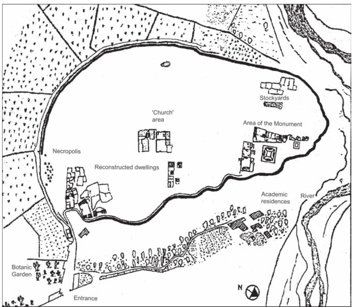 Map of the pucara of tilcara site provided to tourists.