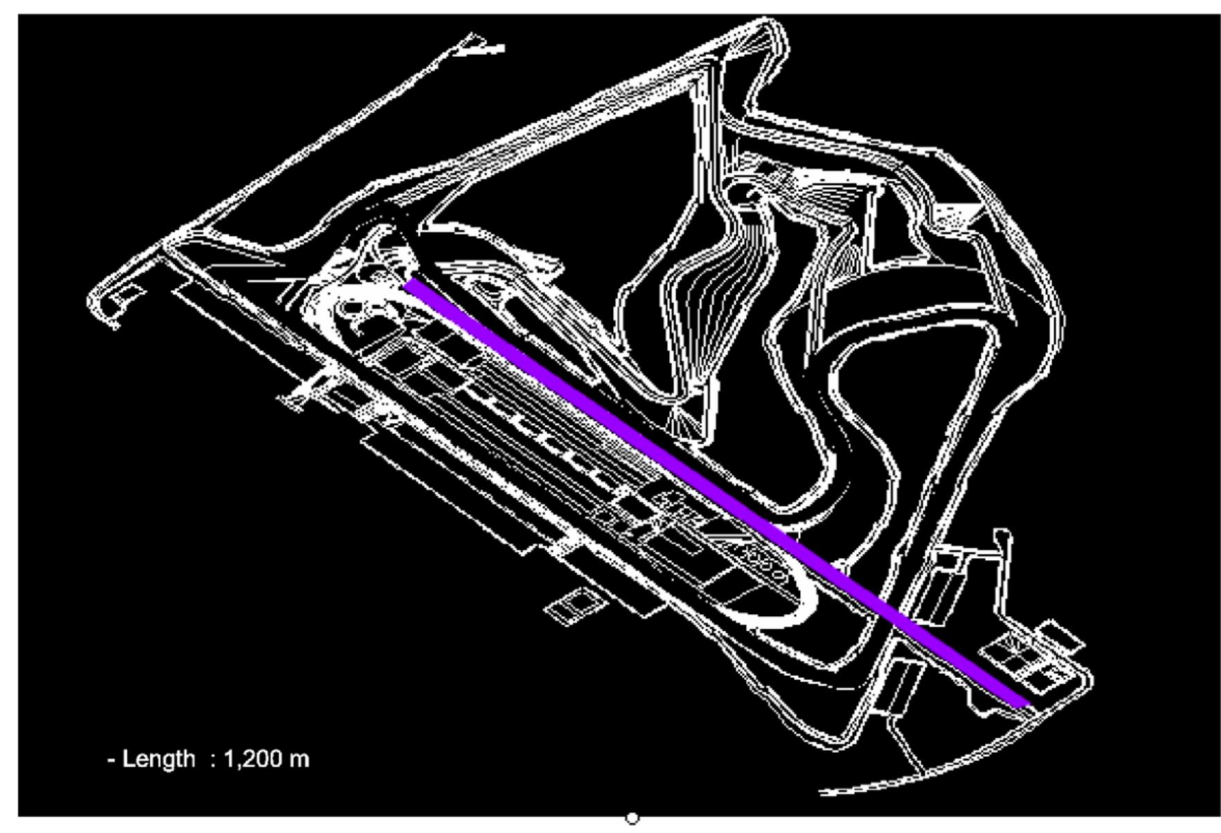 Plan of the dragstrip track in formula | circuit (total