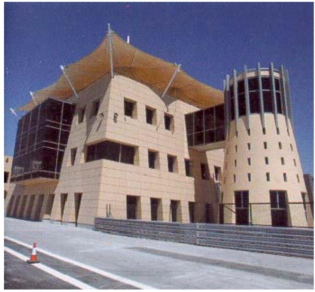 Example of the graceful inclined walls at the bic.