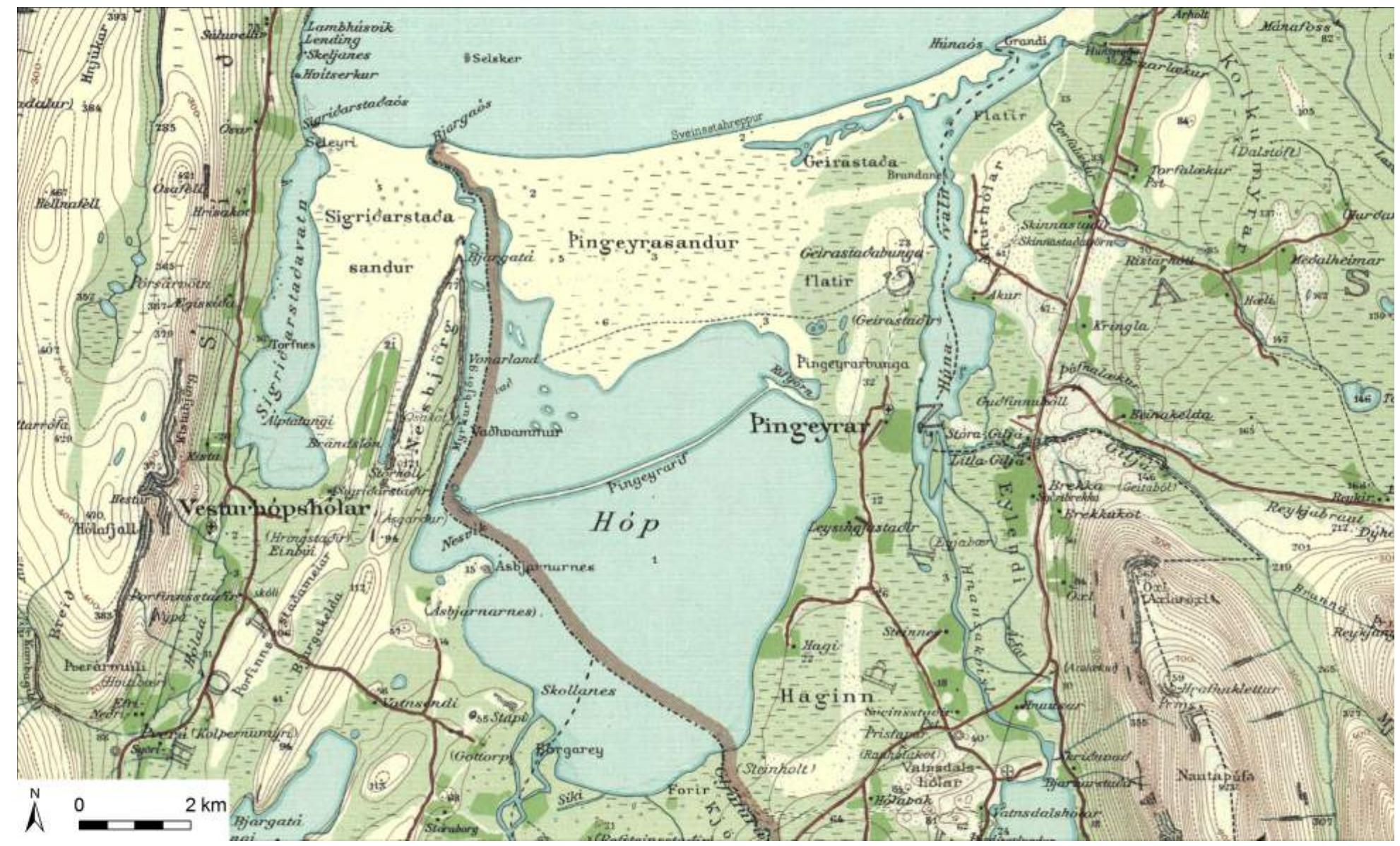 Topographical map of iceland showing the setting of