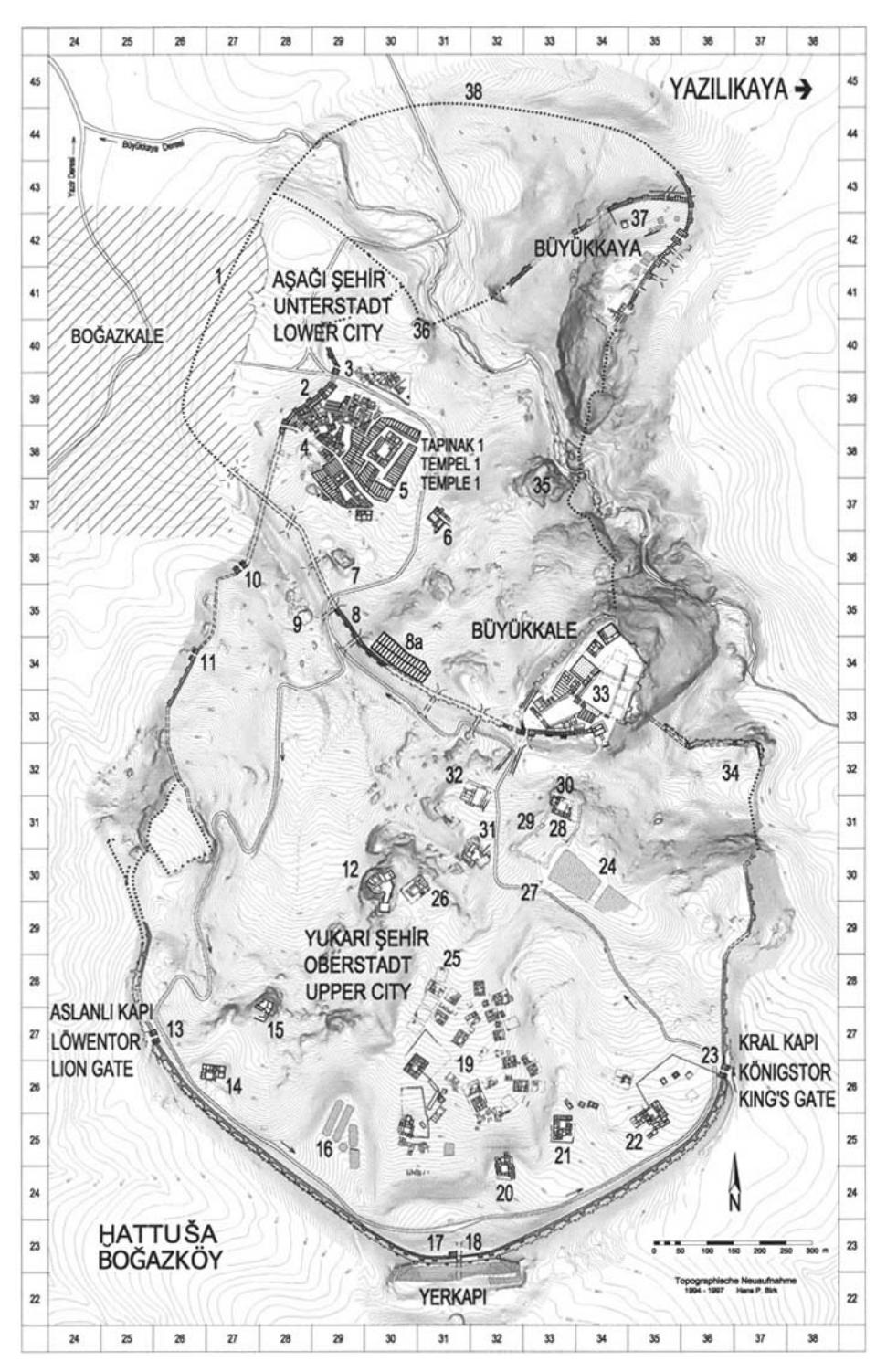 2: the map of hattusha (seeher & schriever, 2004) the ruins
