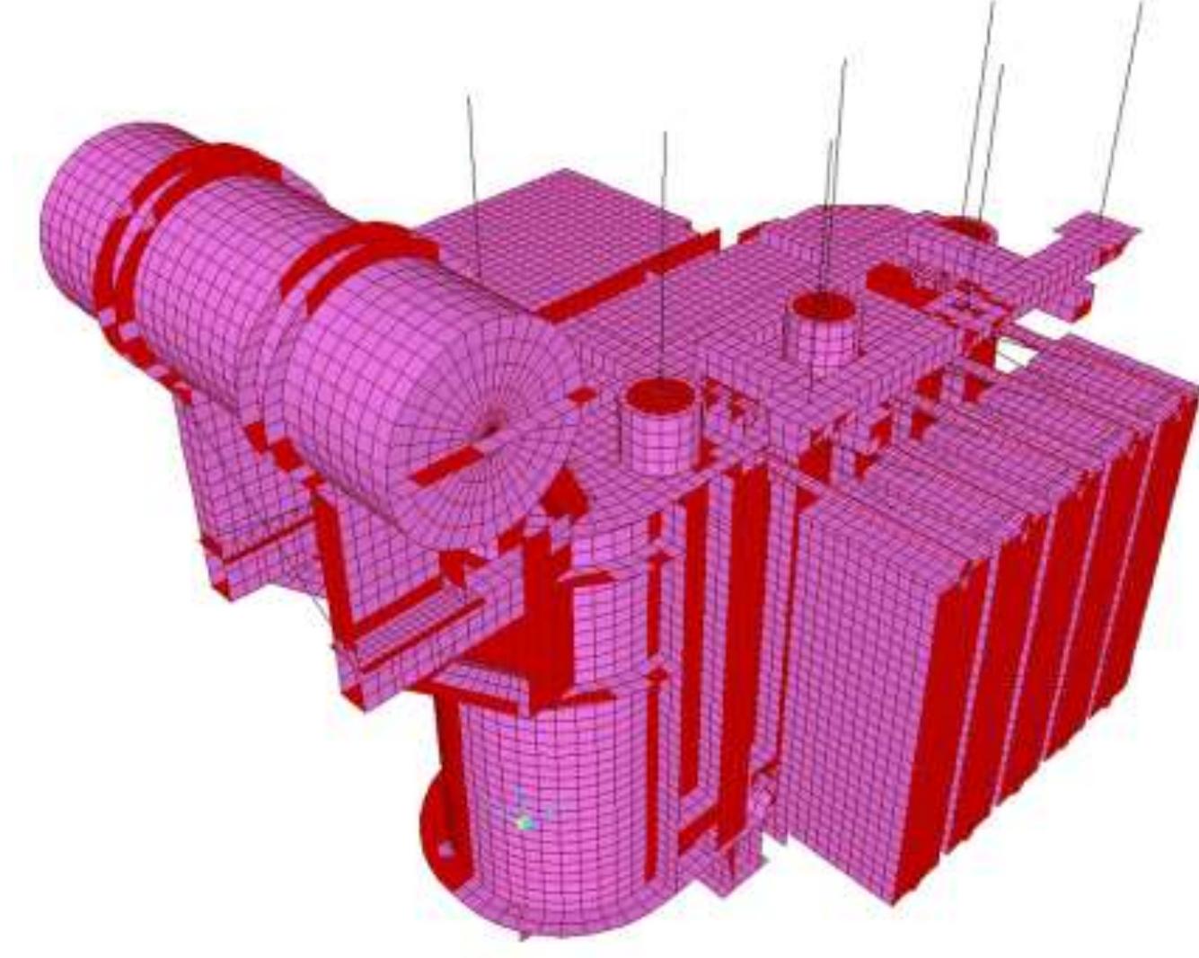 Shell mesh and frame construction transformer