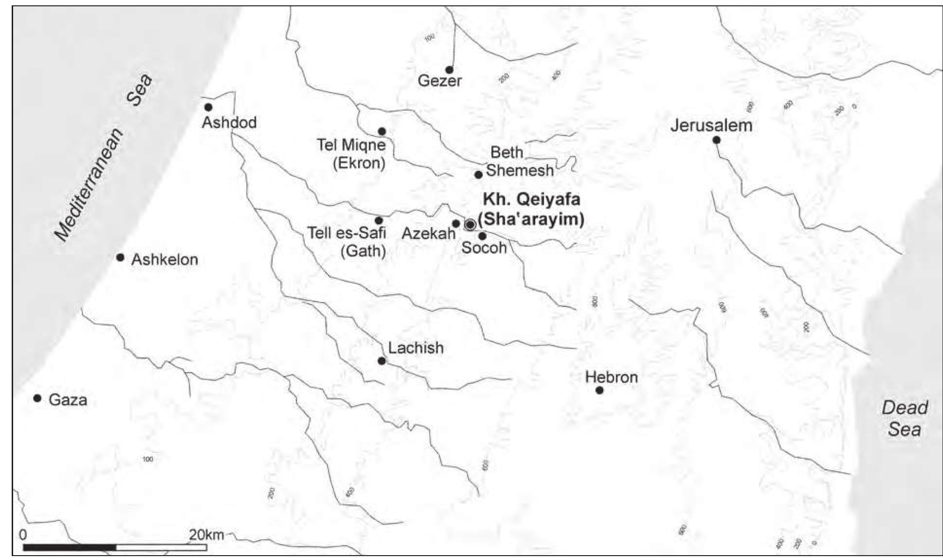 1: map of the shephelah, the coastal plain, and the location