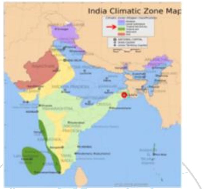 Climatic zone map of india as per koppen’s classification