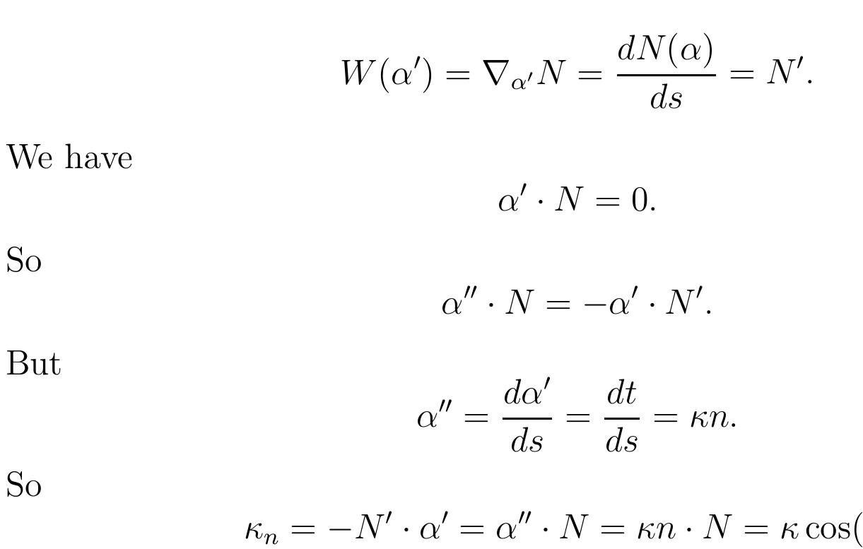 Where w is the angle between the surface normal n and the