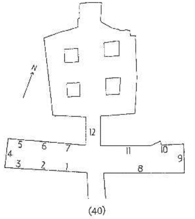 The tomb of huy is a t-shaped tomb. it consists of a