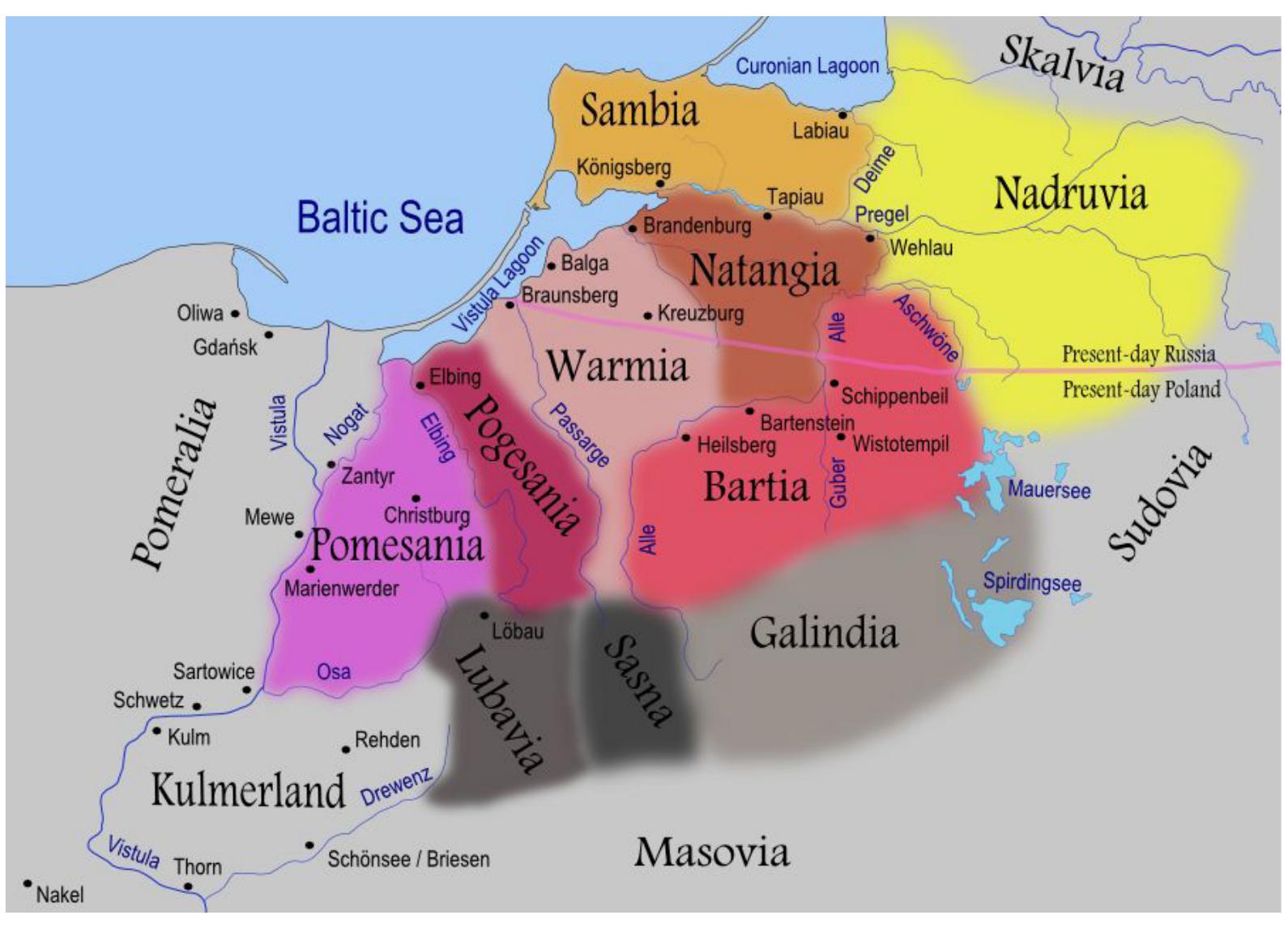 Map 2. prussian tribes circa 1250 c.e.