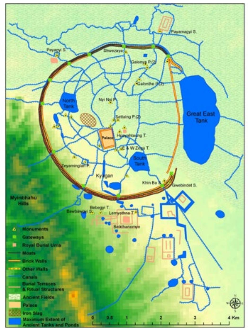 Topographical map of ancient sri ksetra [copyright janice