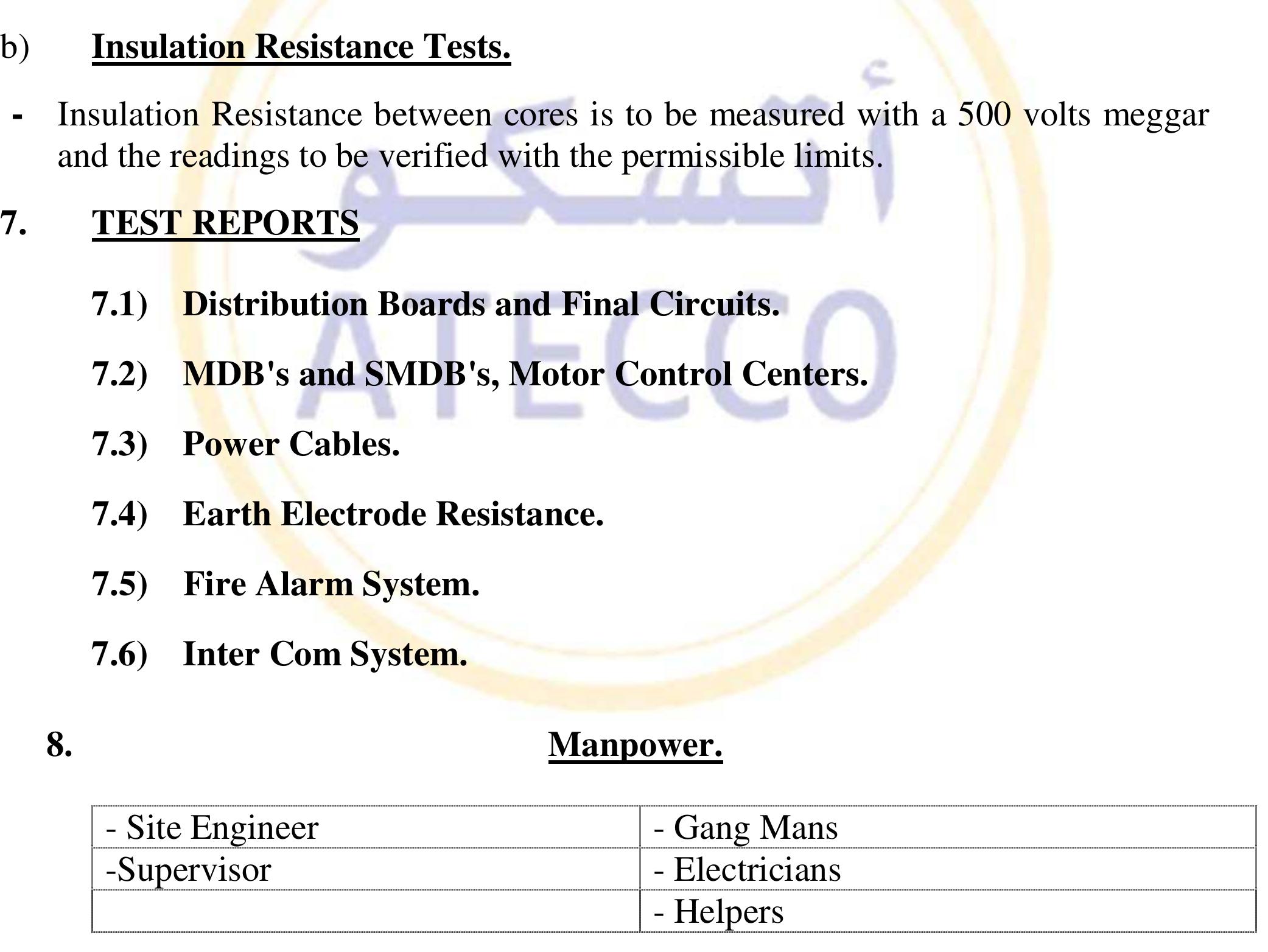 (PDF) METHOD STATEMENT FOR ELECTRICAL WORKS