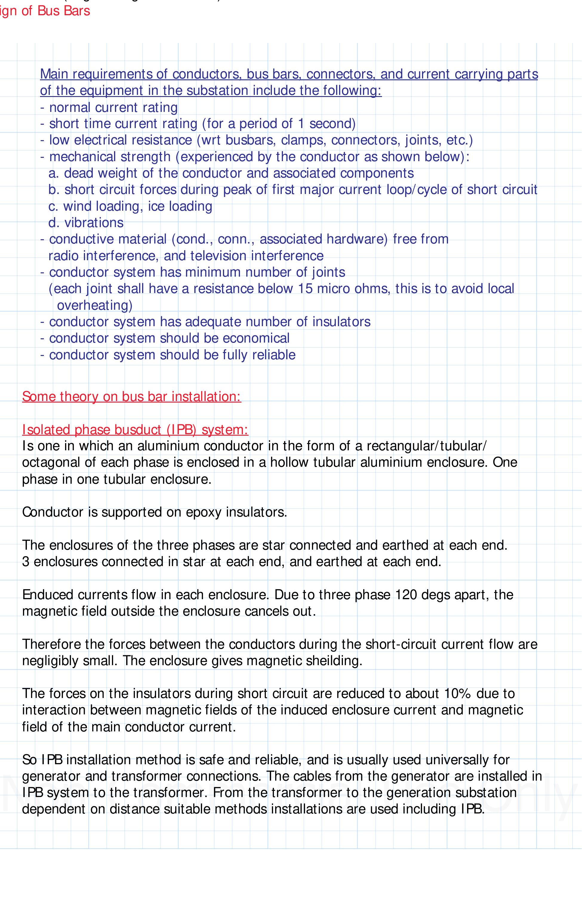 Figure 3 - Bus Bar Sizing Calculation For Substation.