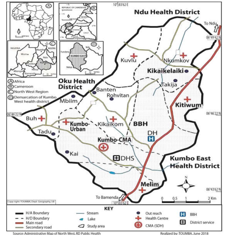 Map of the kumbo-west health district. 2.2 sampling
