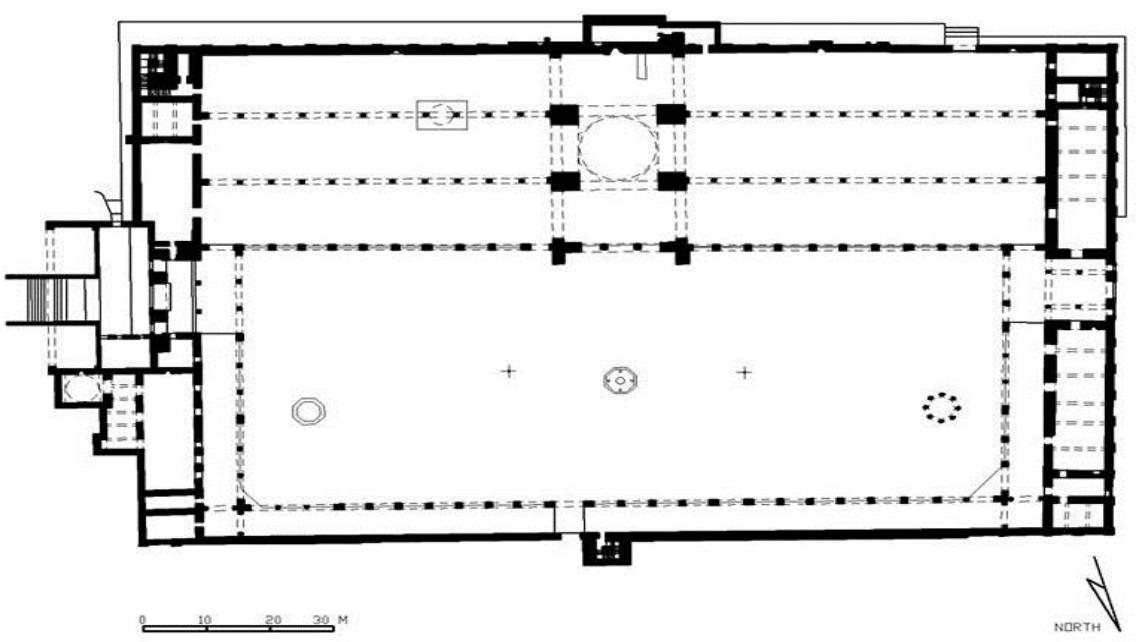 Plan of the prophet mosque (urey, 2013)