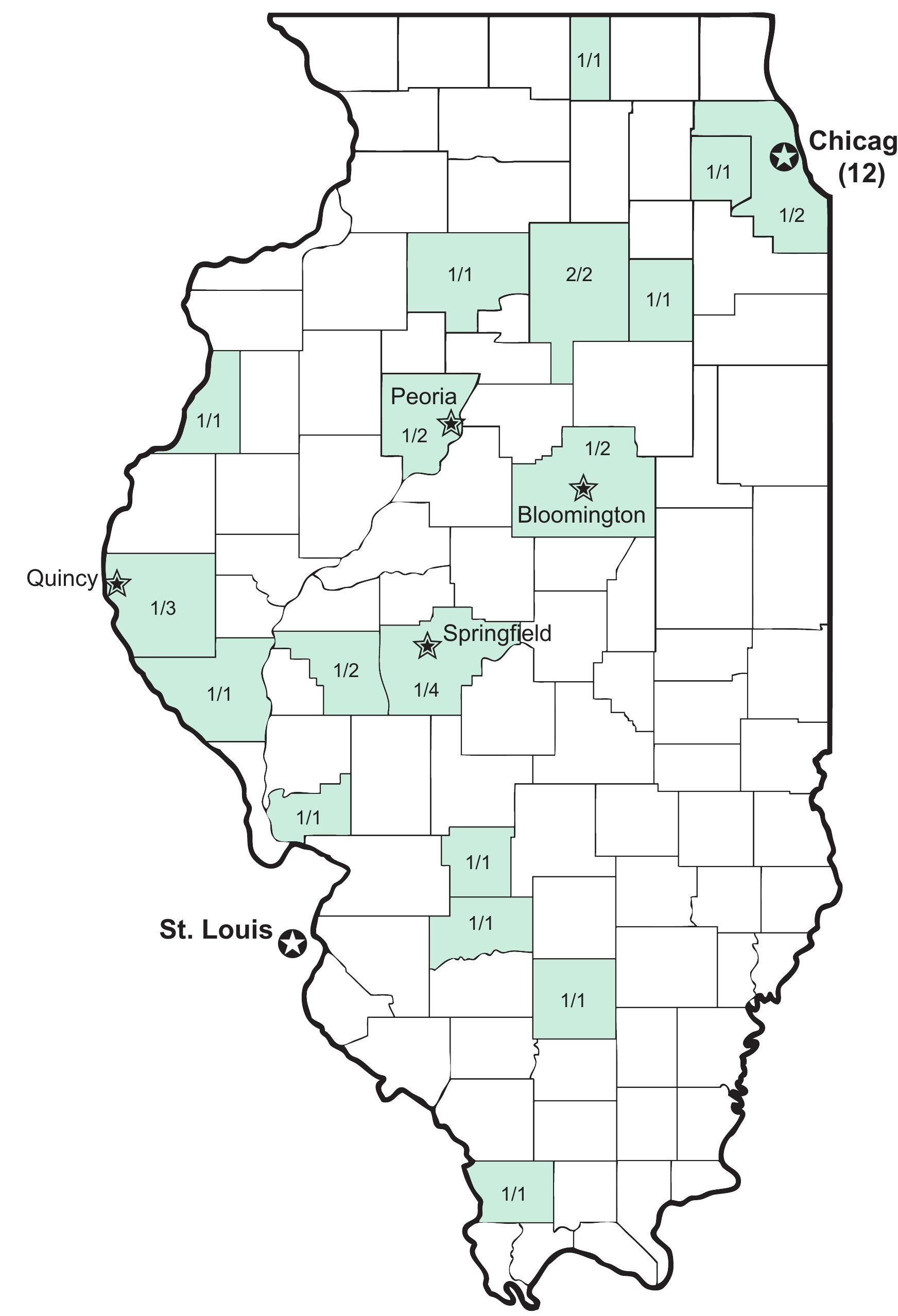 79. illinois county map showing the distribution of embossed
