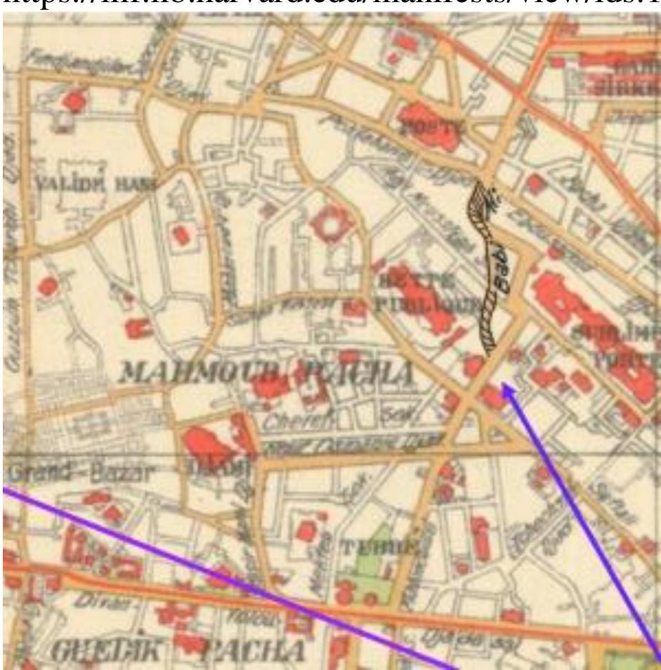 A close- up view of quadrants j6-k7 from the 1922 map