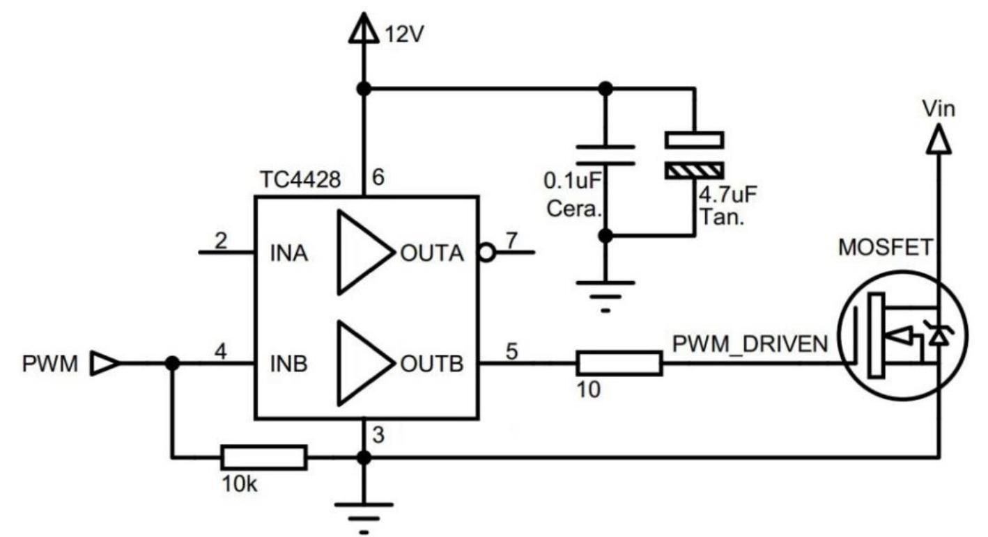 17: schematic of low-side mosfet driver