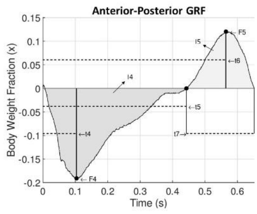 Anterior-posterior ground reaction forces curve.