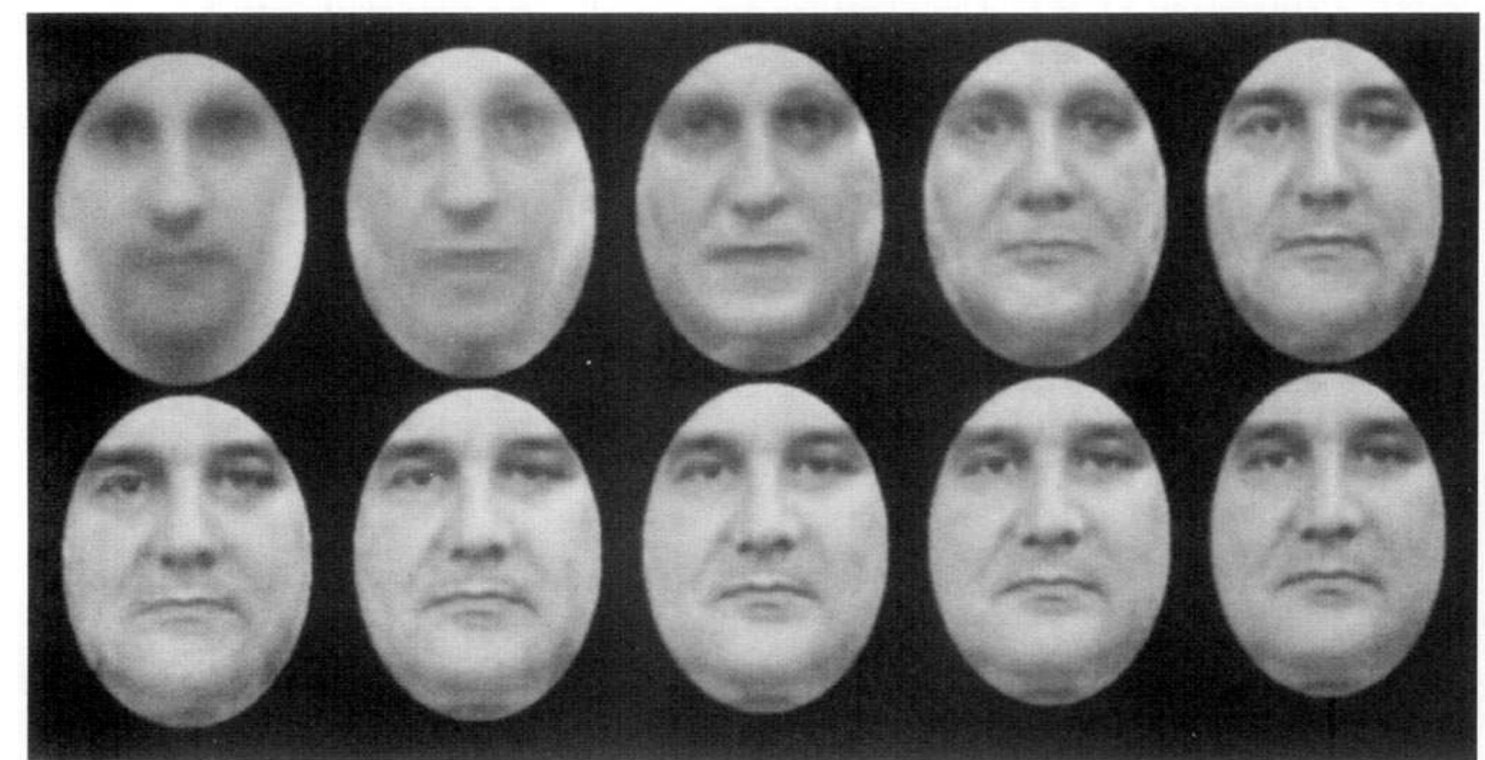 Reconstruction of one face with the original method using 1,