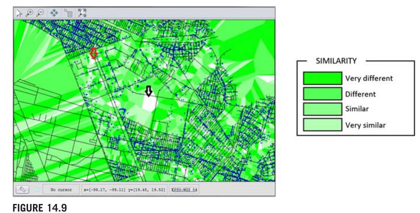 Example of density comparison heat map.