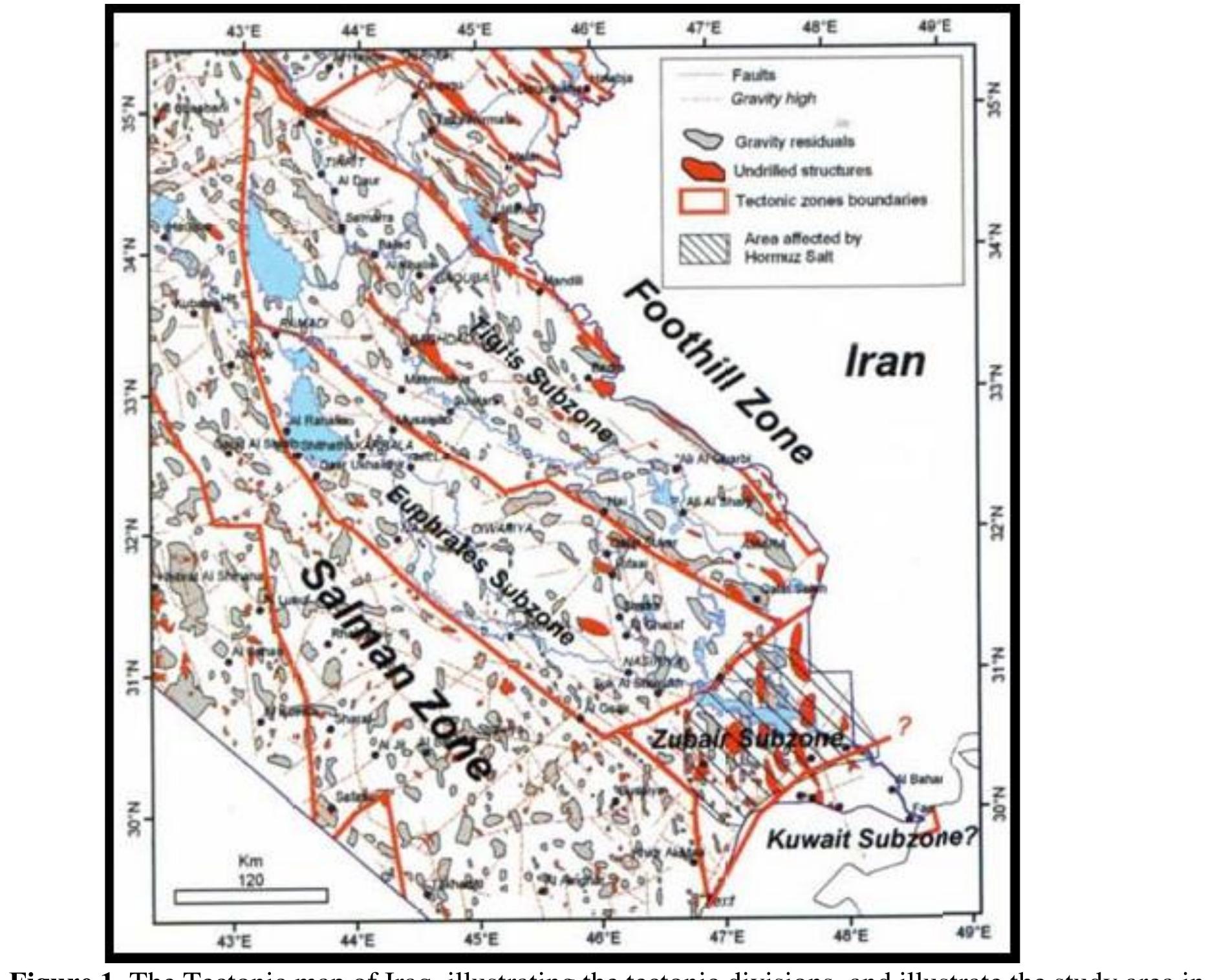 The tectonic map of iraq, illustrating the tectonic
